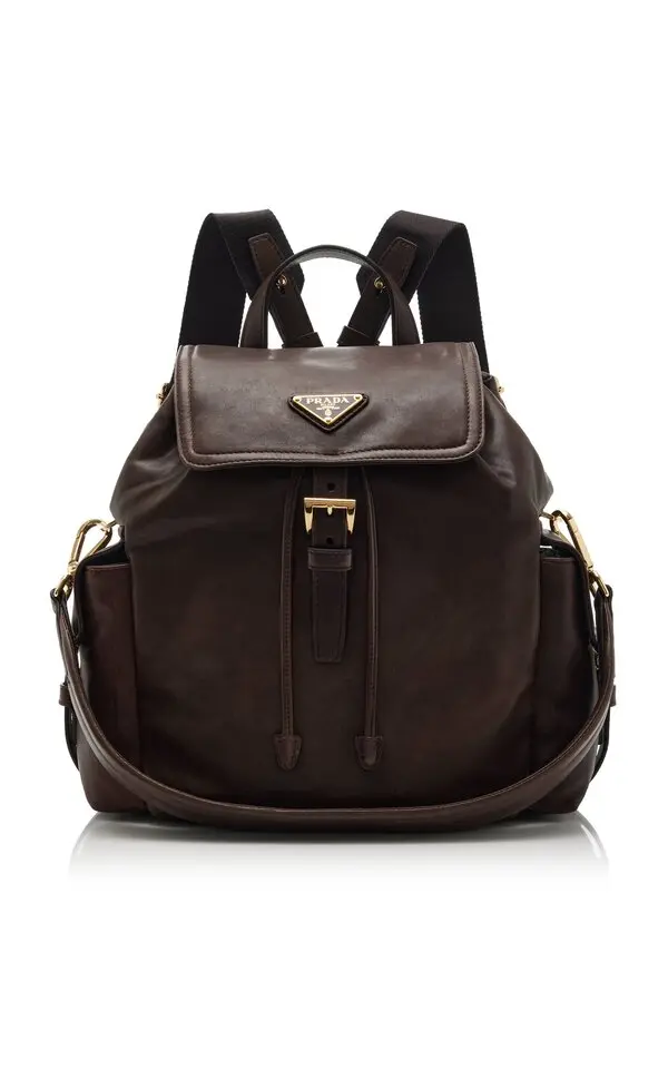 Prada Leather Backpack - Brown