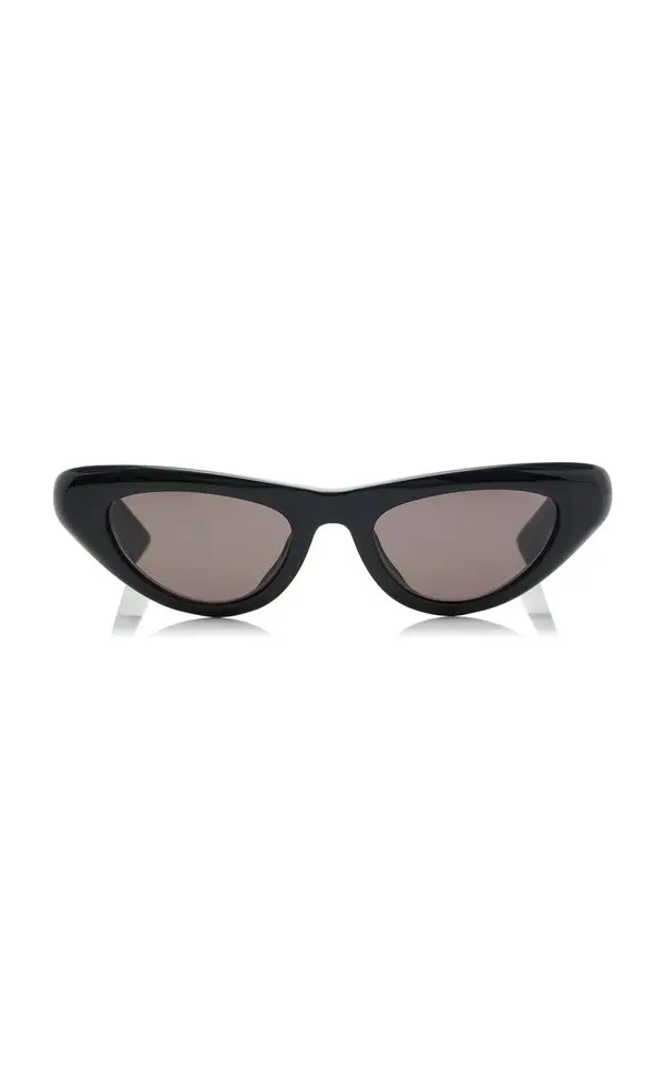 Bottega Veneta Cat-eye Acetate Sunglasses With Ribbon Hardware - Black
