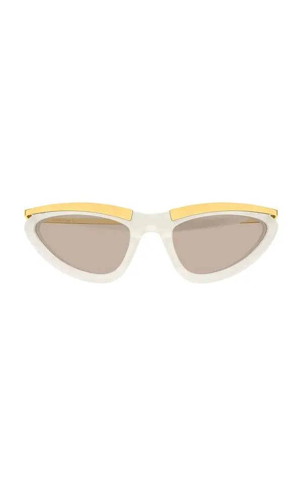 Bottega Veneta Cat-eye Acetate Sunglasses With Ribbon Hardware - Ivory