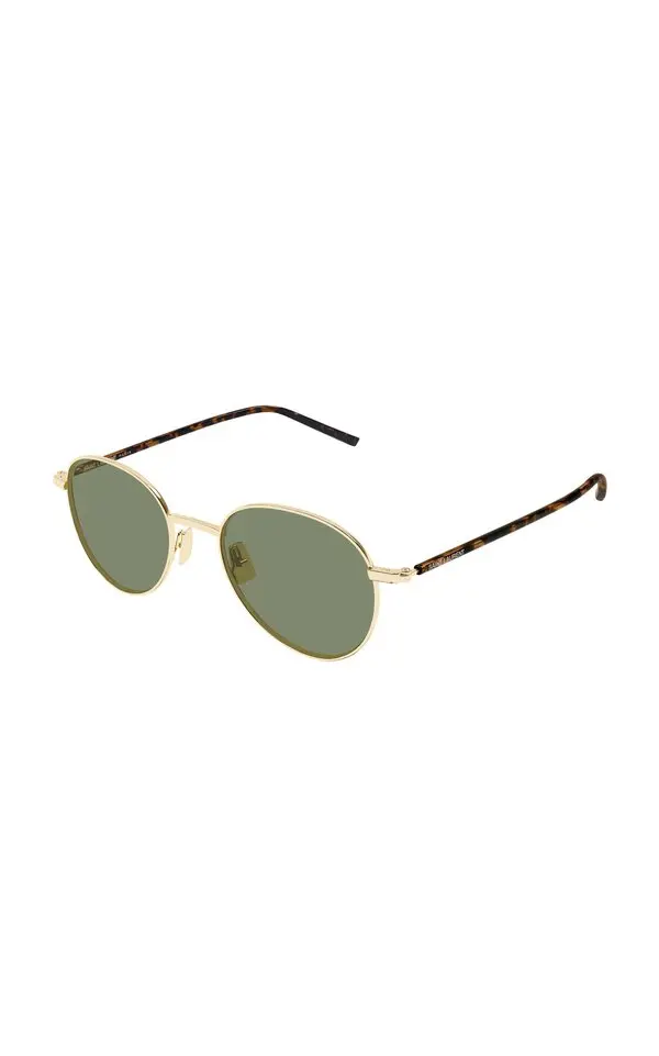 Saint Laurent Round Frame Metal Sunglasses - Gold
