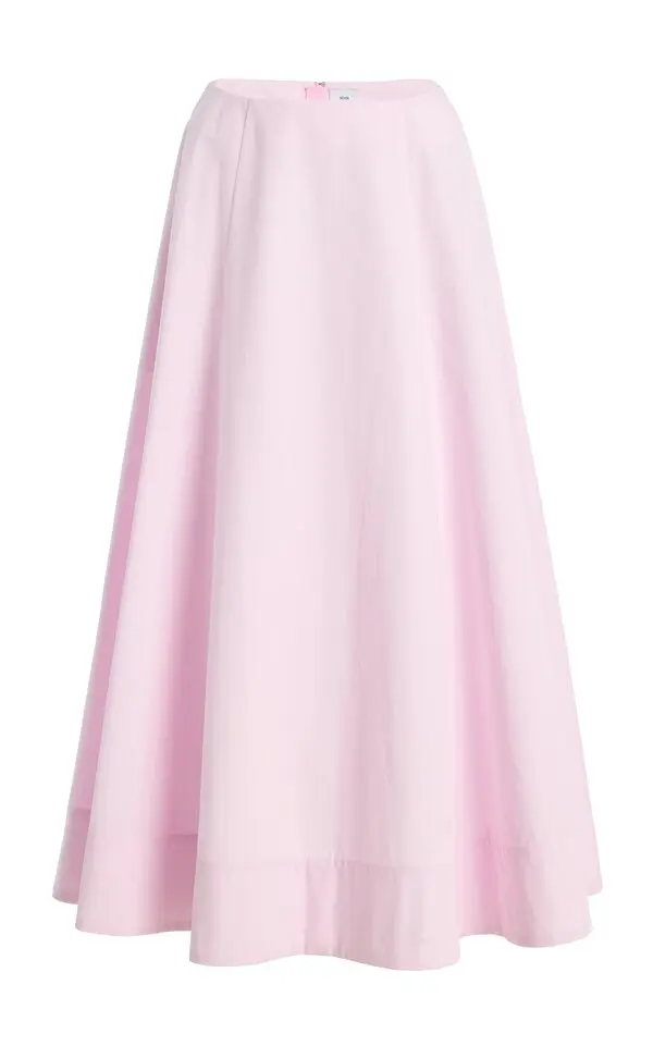 Adam Lippes Rene Cotton Poplin Skirt - Light Pink
