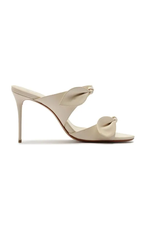 ALEXANDRE BIRMAN Magnolia Leather Mules - Ivory