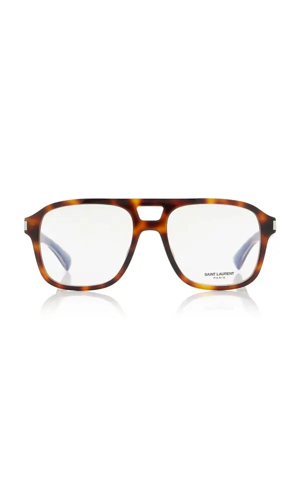 Saint Laurent Aviator-frame Acetate Glasses - Brown