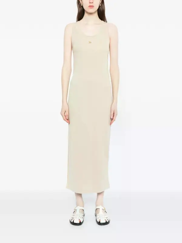 Maison Kitsuné Logo-embroidered Ribbed Tank Dress