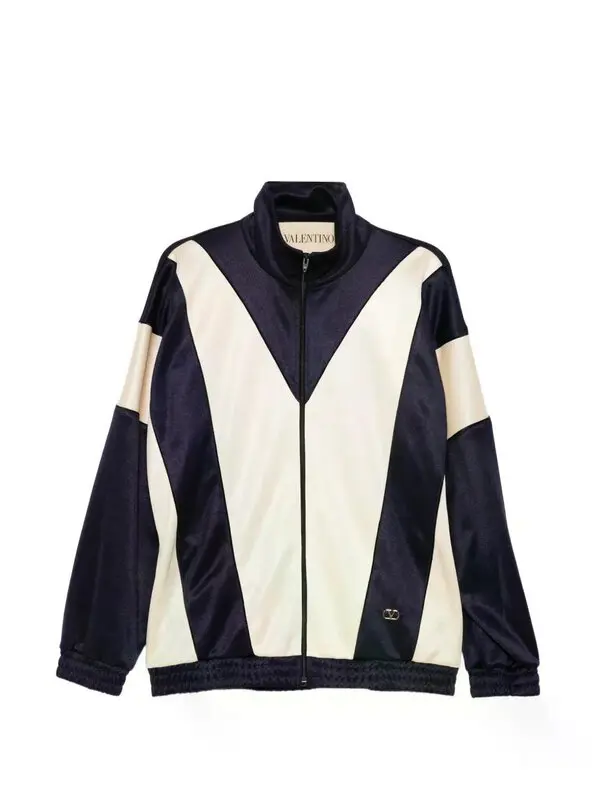 Valentino Garavani Logo-patched Zip-up Sweatshirt - Blue