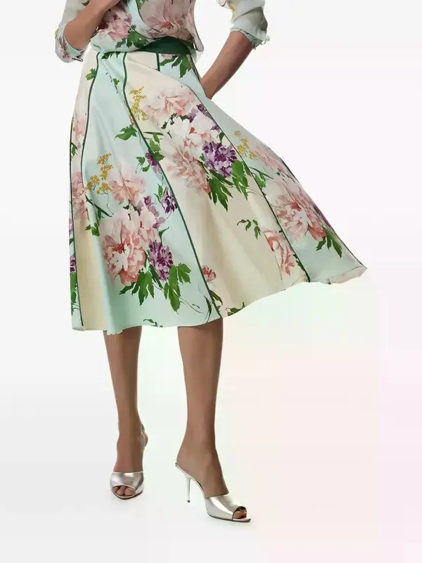 CHRISTY LYNN Nate Floral-print Skirt - Green