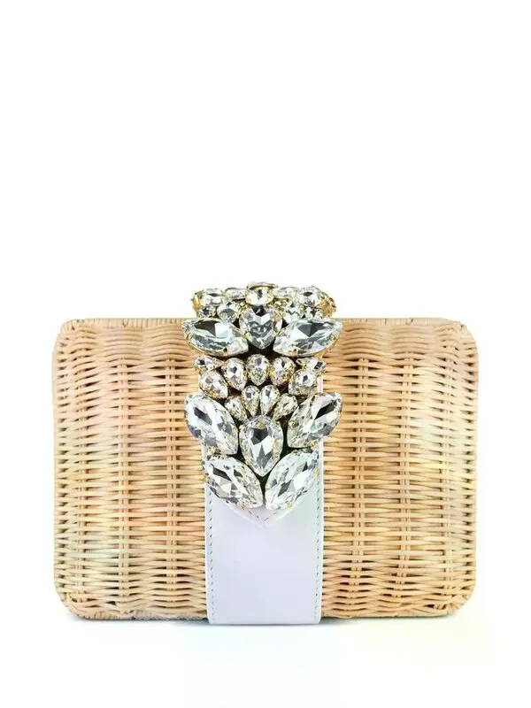 GEDEBE Capri Cryatsl-embellished Clutch Bag - Neutrals