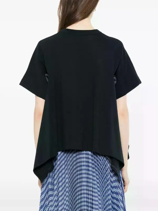 Sacai Cotton T-shirt With Flared Hem - Blue