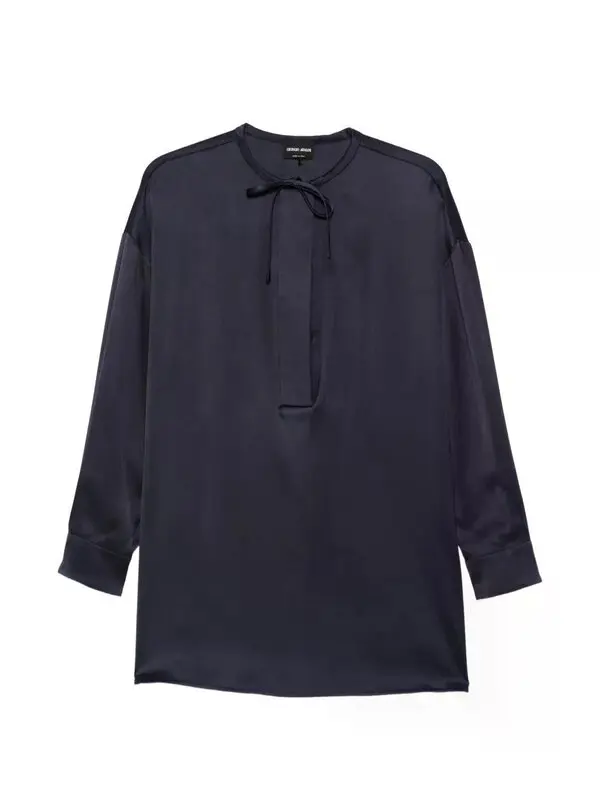Giorgio Armani Tie Neck Blouse - Blue