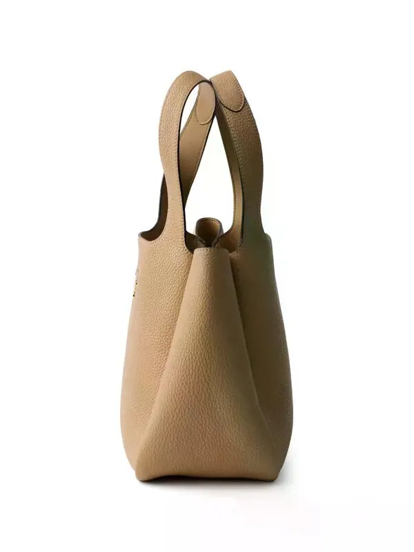 Prada Small Leather Tote Bag - Neutrals