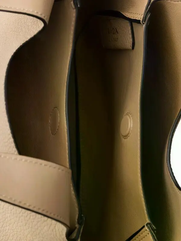 Prada Small Leather Tote Bag - Neutrals
