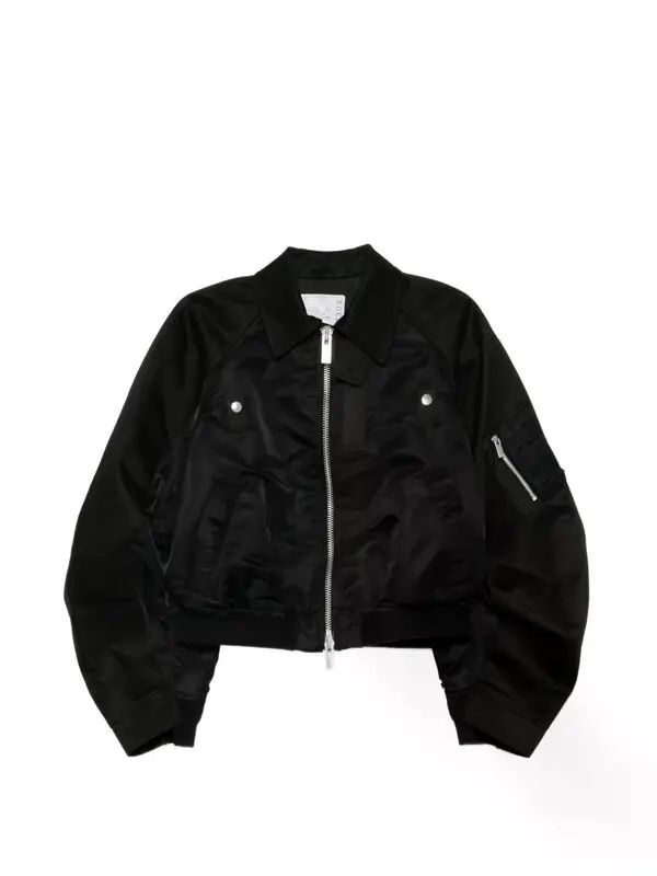 Sacai Two-way Zip Bomber Jacket - Black