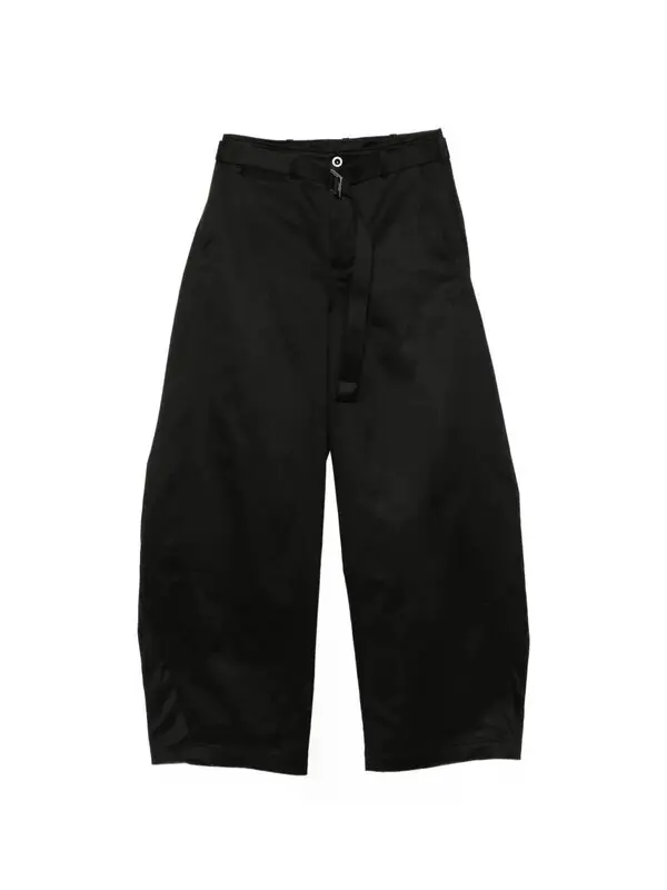 Sacai Belted Cotton Trousers - Black