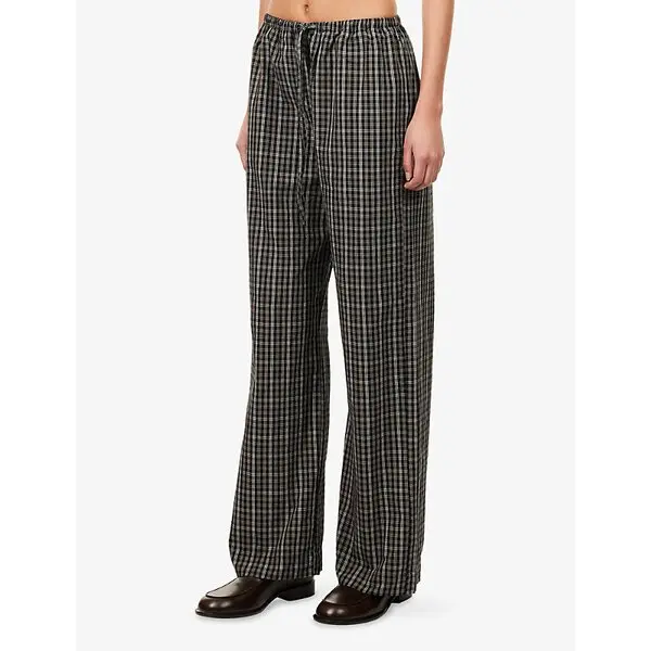 ROHE FRAMES Checked Cotton Trousers