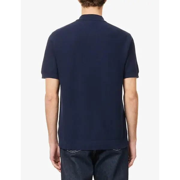Lacoste Regular-fit Logo-patch Cotton Polo Shirt - Navy