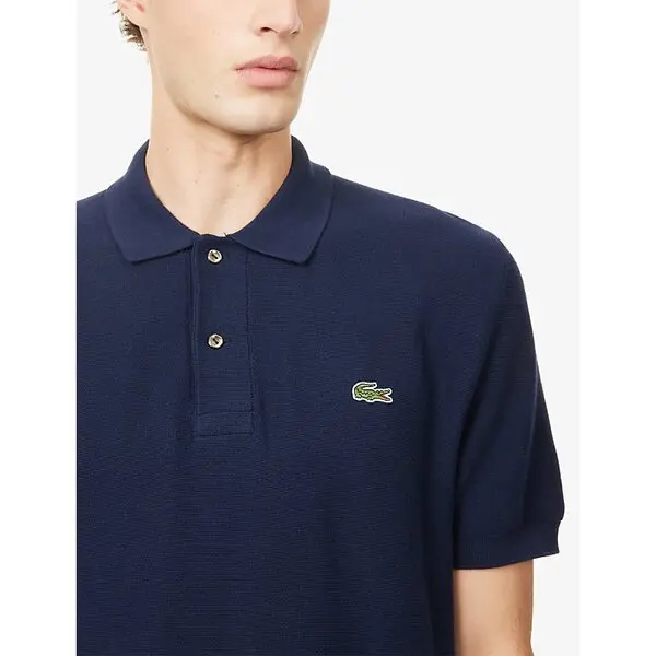Lacoste Regular-fit Logo-patch Cotton Polo Shirt - Navy