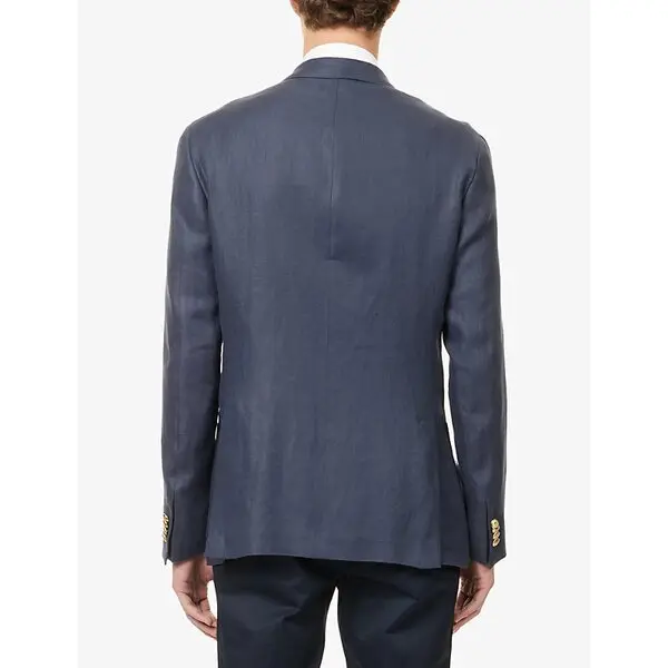 Corneliani Double-breasted Peak-lapel Linen Jacket