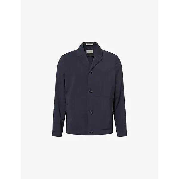 Corneliani Classic-collar Slip-pocket Wool Jacket - Navy Blue