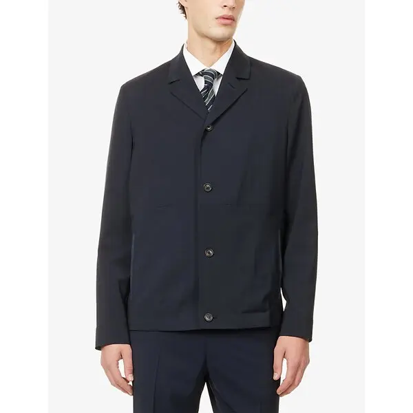 Corneliani Classic-collar Slip-pocket Wool Jacket