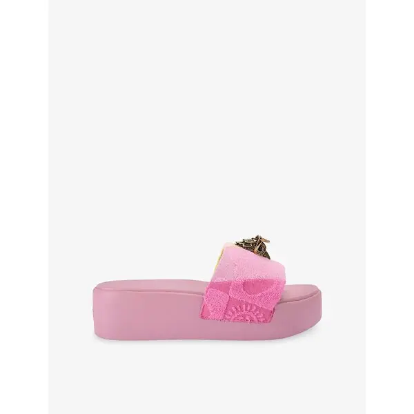 Kurt Geiger Meena Eagle Towelling Platform Sandals - Pink