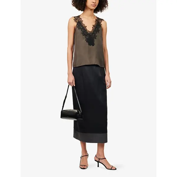 ROHE FRAMES Inside-out Wool-blend Midi Skirt