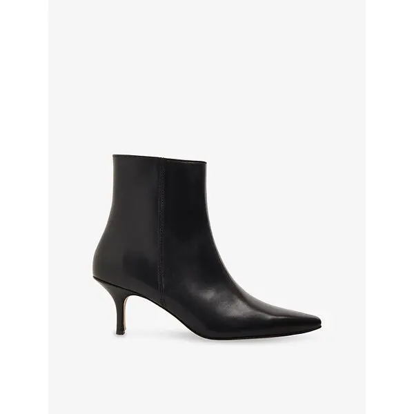 Whistles Pointed-toe Leather Heeled Ankle Boots - Black