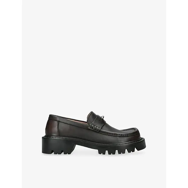 Loewe Sierra Leather Loafers - Dark Brown