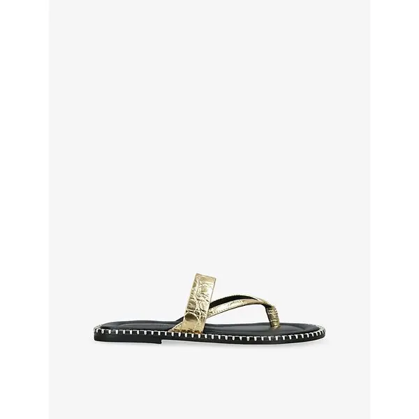 Dries Van Noten Studded Split-toe Leather Sandals - Gold