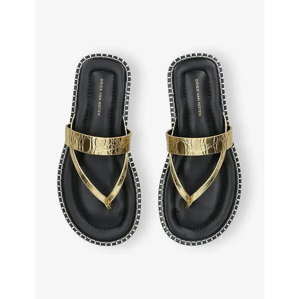 Dries Van Noten Studded Split-toe Leather Sandals