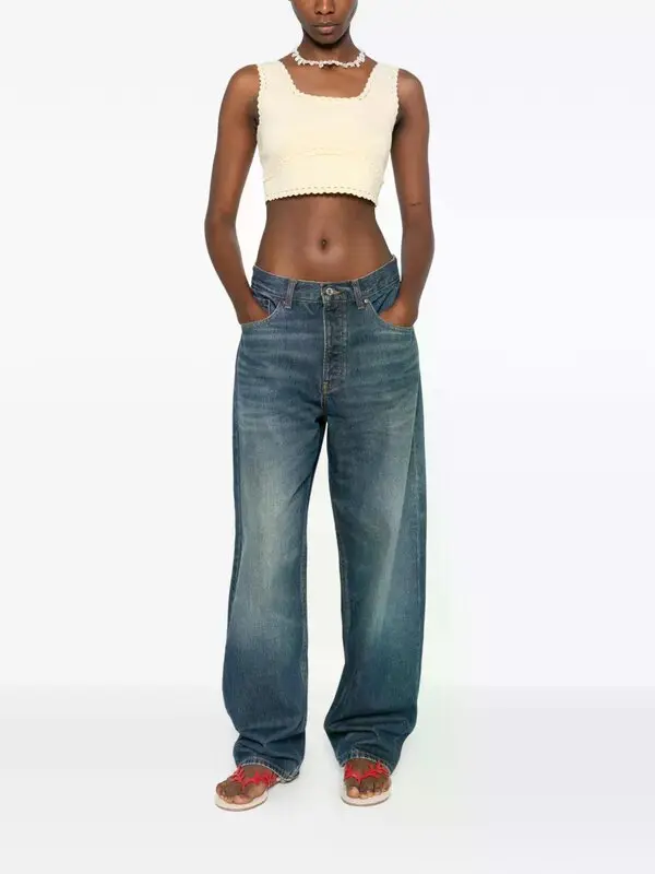 Sandro Scalloped-trim Crop Top