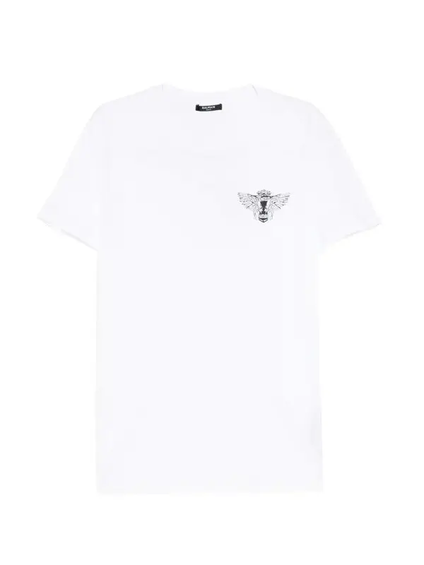 Balmain Graphic-print Crew Neck T-shirt - White