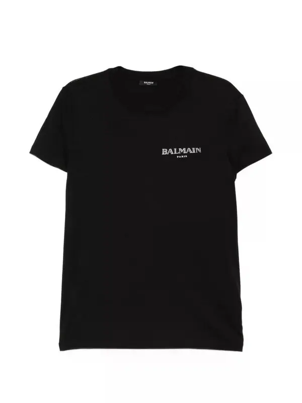 Balmain Logo-patched Round Neck T-shirt - Black
