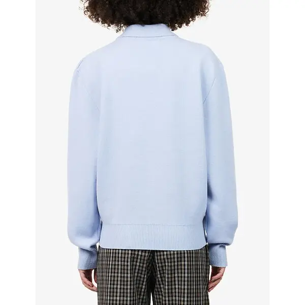 ROHE FRAMES Long-sleeve Knitted Wool-blend Polo Top