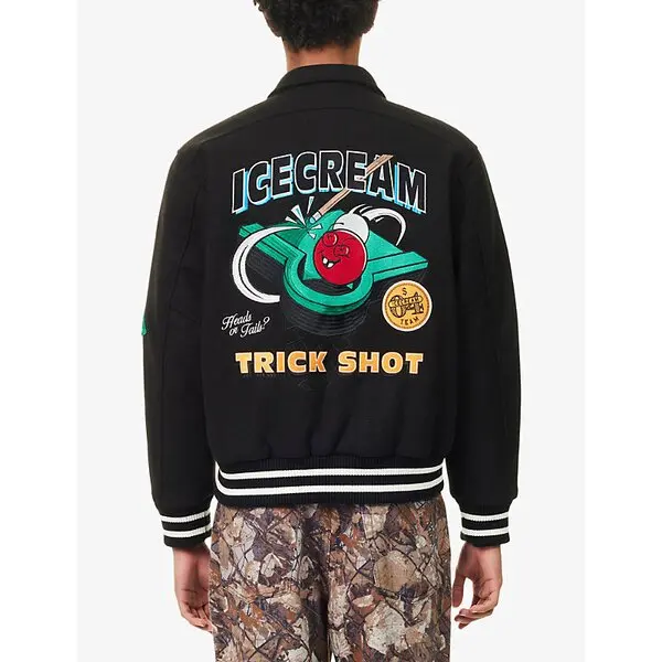 ICECREAM Trick Shot Varsity Jacket - Black