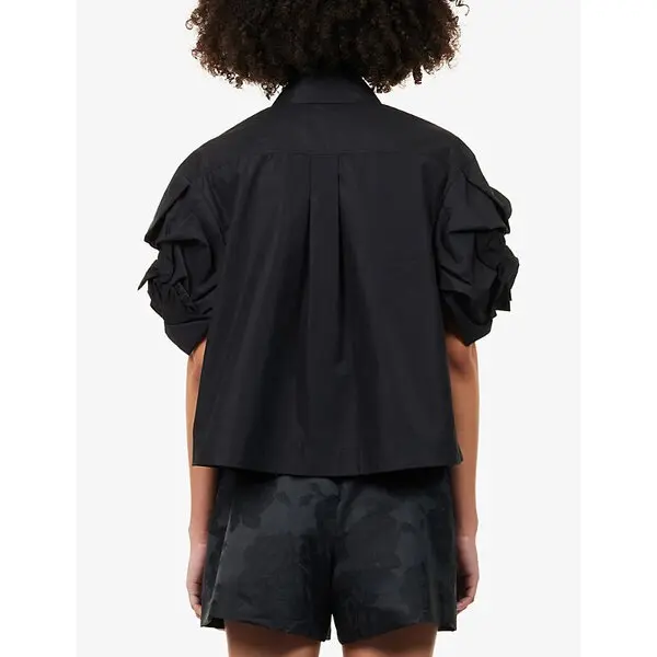 Simone Rocha Rose Puff-sleeve Cotton Shirt