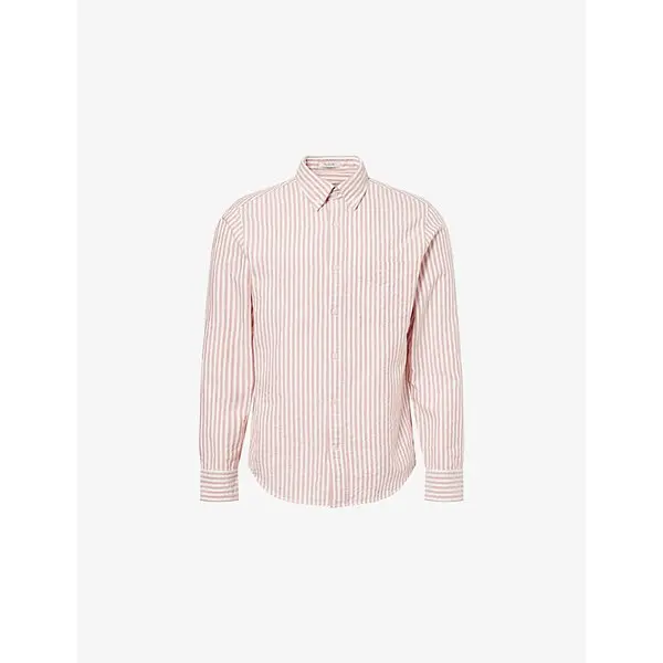 Gant Classic Striped Cotton Shirt - Rose Red