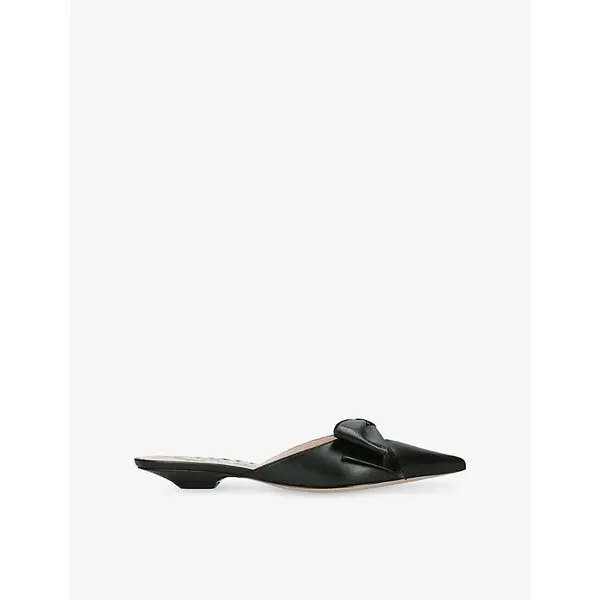 Valentino Garavani Bowow Leather Mules - Black