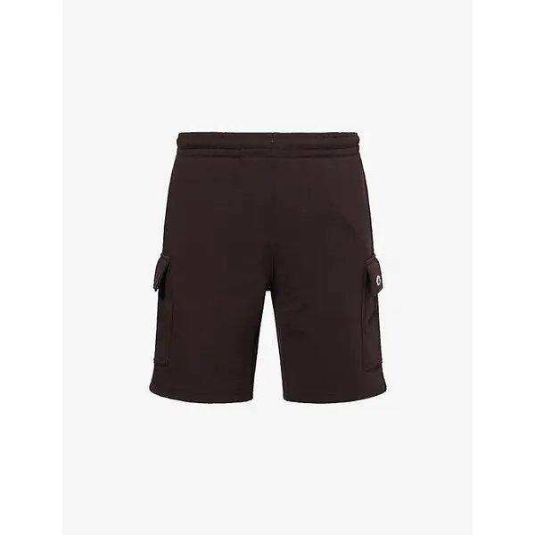 Lacoste Slubby Flap-pocket Cotton Sweat Shorts - Brown