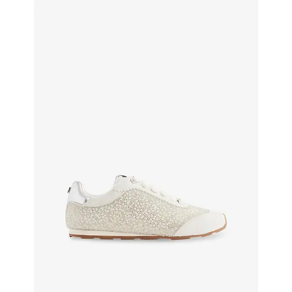 Carvela Tivoli Jewel-embellished Suede Trainers - White