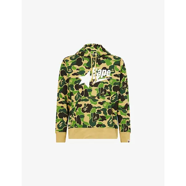 A BATHING APE Camo Graphic-print Cotton-jersey Hoody - Green Camo