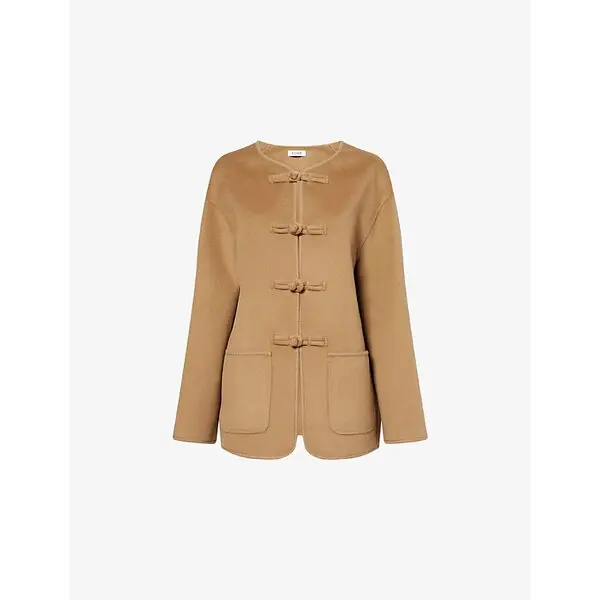 ROHE FRAMES Round-neck Patch-pocket Wool-and-cashmere Jacket - Camel