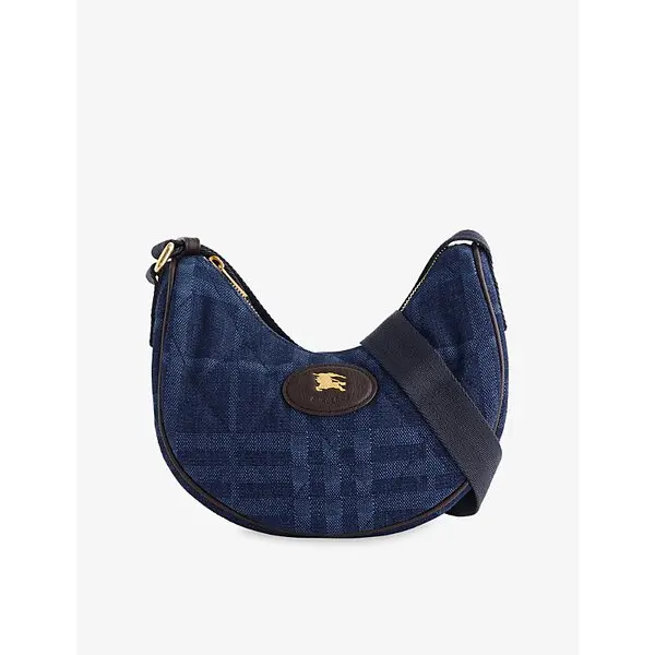 Burberry Horseshoe Woven Cross-body Bag - Blue
