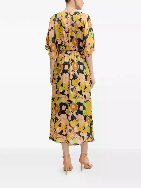MORGAN Floral-patterned V-neck Midi Dress