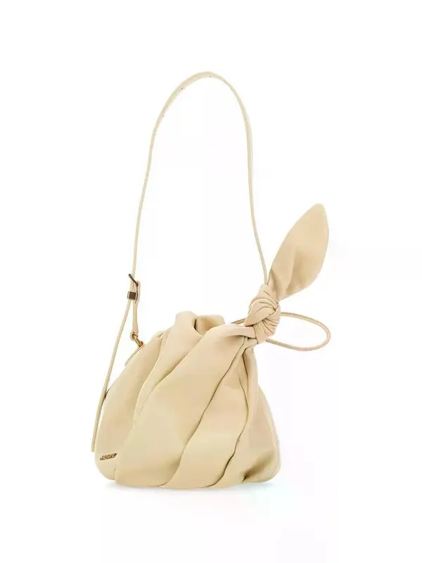 ROTATE BY BIRGER CHRISTENSEN Bon Bon Knot Leather Shoulder Bag - Neutrals