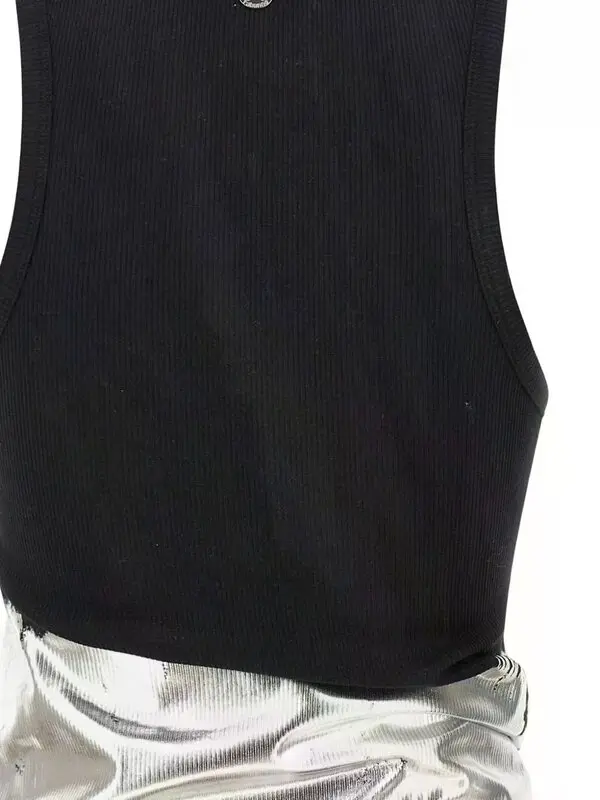 Rabanne Foil-finish Asymmetric Tank Top