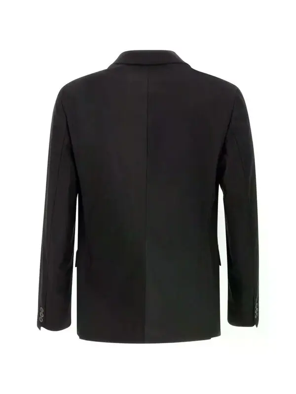 PAOLO PECORA Double-breasted Flap Pocket Blazer - Black