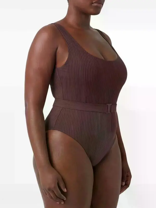 Melissa Odabash Ribbed Belted Swimsuit