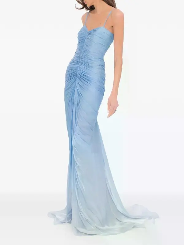 ANA RADU Draped Maxi Dress - Blue