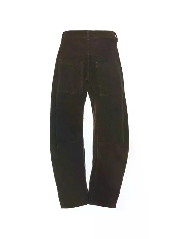 NILI LOTAN Corduroy-effect Trousers - Brown