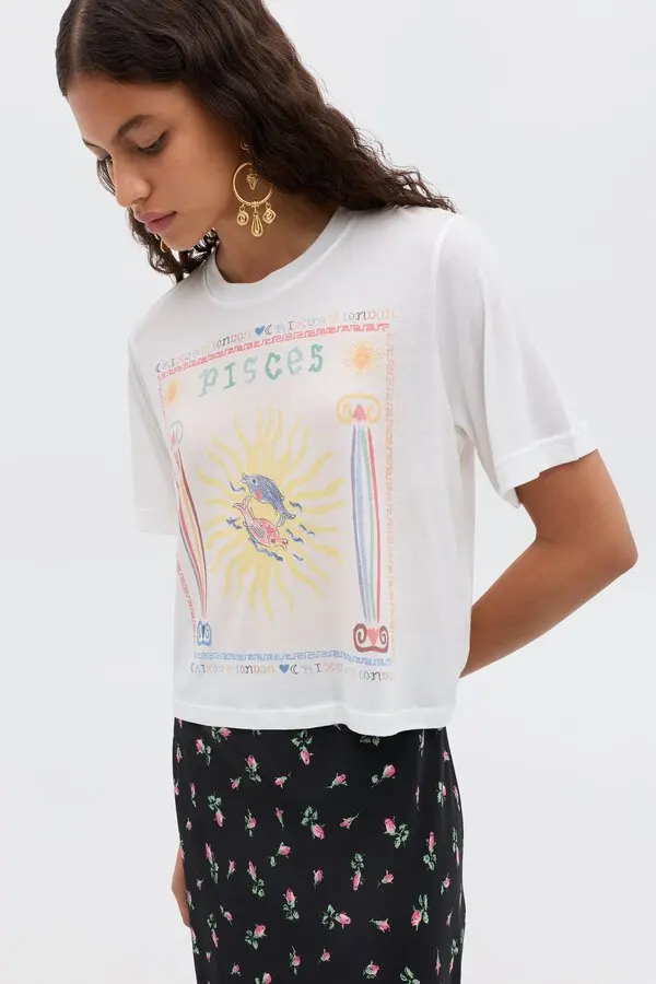 Rixo Ria Pisces T-shirt - White